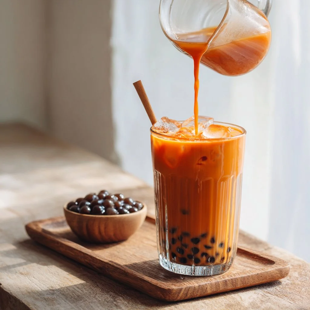 Authentic Thai Iced Tea with Boba